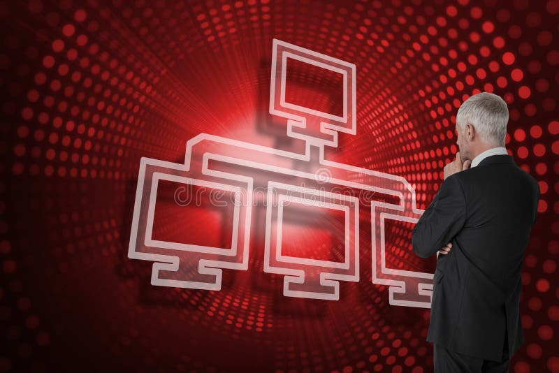 Composite Image of Computer Connection and Businessman Looking Stock ...