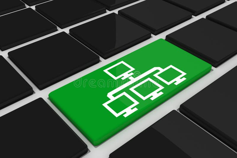 Composite Image of Computer Connection on Key Stock Illustration ...