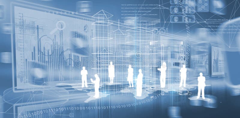 Composite Image of Computer Graphic Image of Business Graphs Stock ...