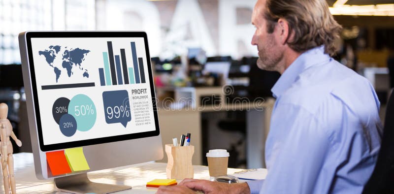 Composite Image of Computer Graphic Image of Business Presentation ...