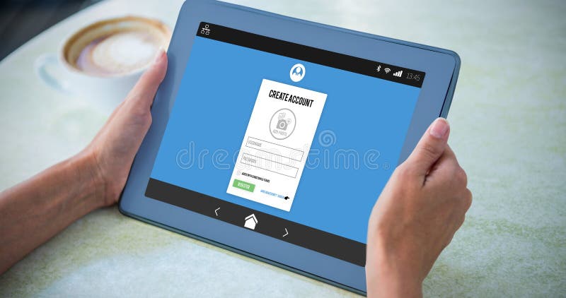 Composite Image of Computer Register Page Stock Photo - Image of ...