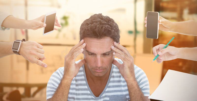 Composite Image of Concentrated Businessman Stock Image - Image of ...