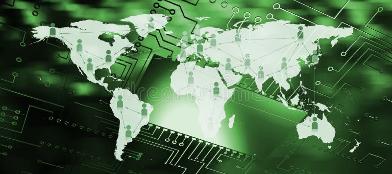 World Technology Business Banner Background. Connected Technology World ...