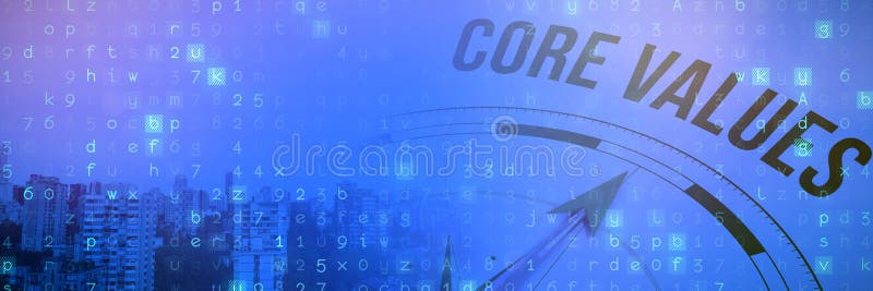 Composite Image of Core Values Against Compass Stock Photo - Image of ...