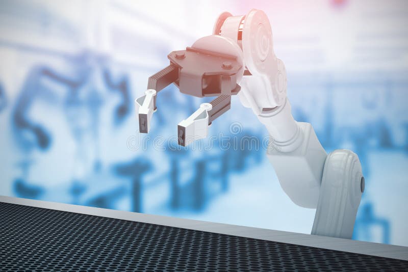 Composite Image of Cropped Image of Metallic Claw of Robotic Hand 3d ...