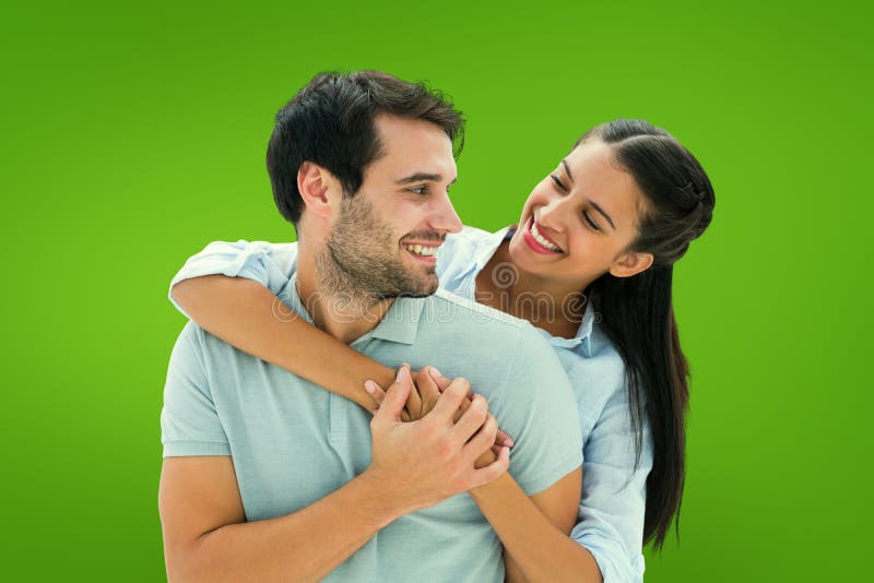 Composite Image of Cute Couple Smiling at Each Other Stock Image ...