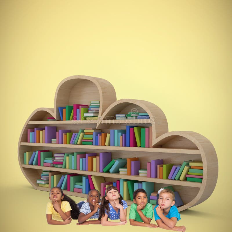 Composite Image of Cute Kids Thinking Stock Image - Image of cute, girl ...