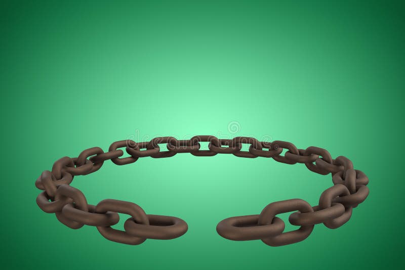 Composite Image of 3d Image of Broken Metallic Chain Stock Illustration ...