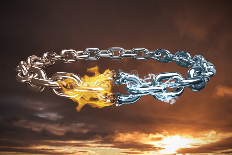 Composite Image of 3d Image of Broken Silver Chain Stock Illustration ...