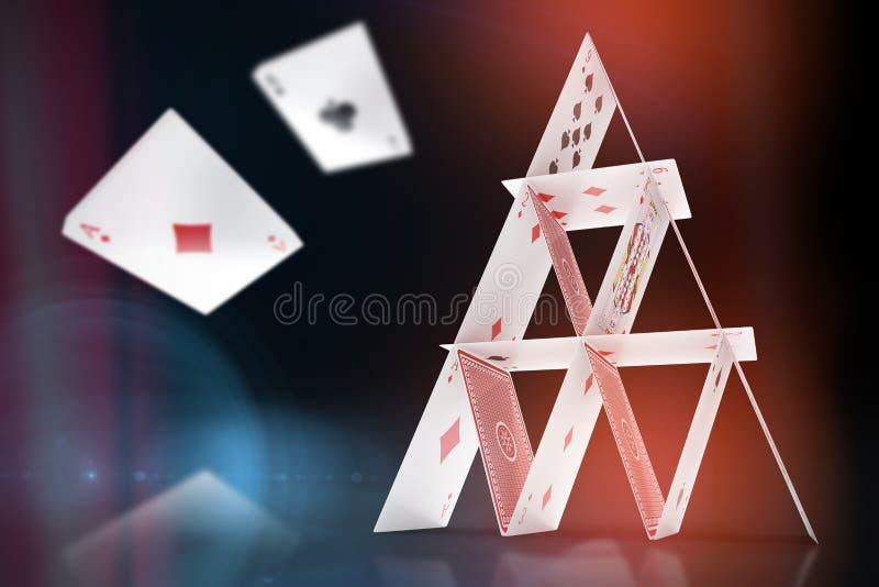 Composite Image of 3d Image of Card Castle Stock Illustration ...