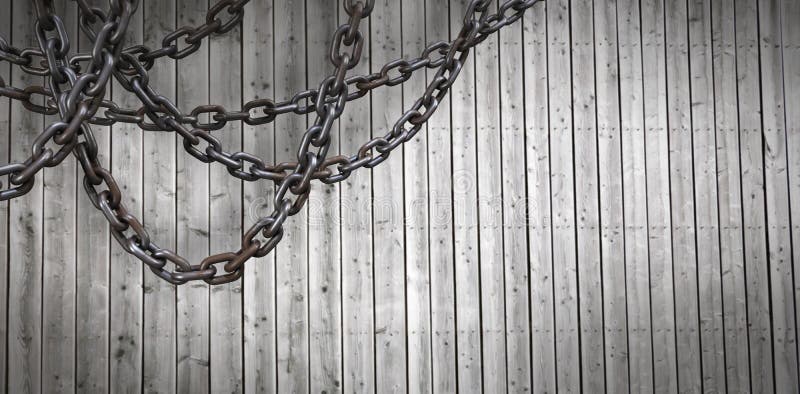 Two 3d Chains Connected With One Link Stock Illustration - Illustration ...