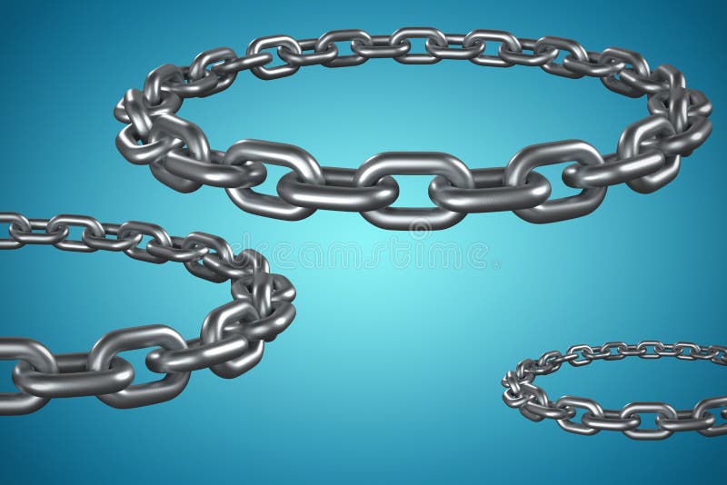 Composite Image of 3d Image of Round Metal Chain Stock Illustration ...