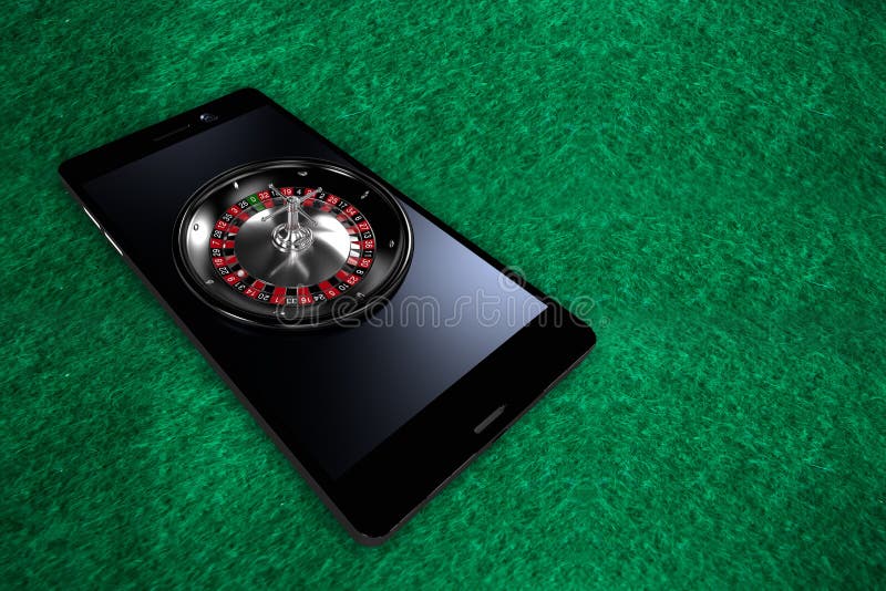 Composite Image of 3d Image of Smartphone with Roulette Wheel Stock ...