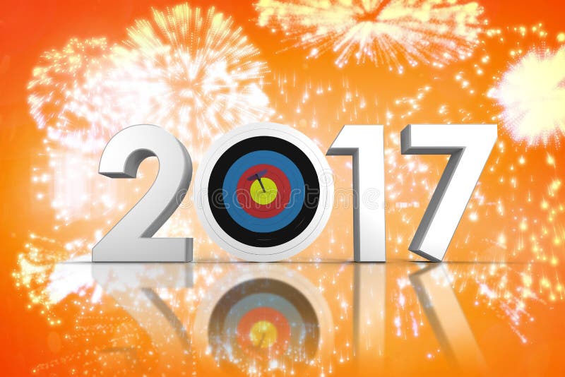 Composite Image of 3D Number with Sports Target Stock Illustration ...