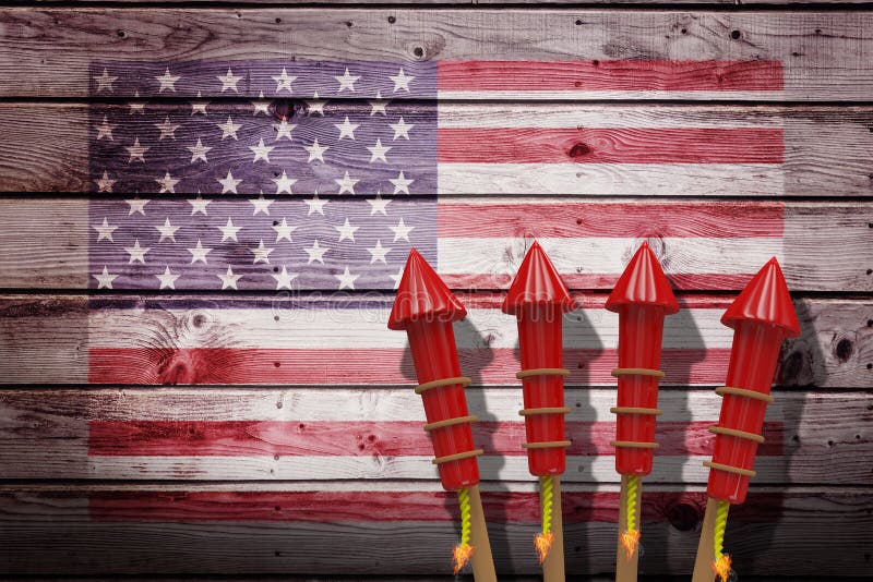 Composite Image of 3D Rockets for Fireworks Stock Image - Image of ...