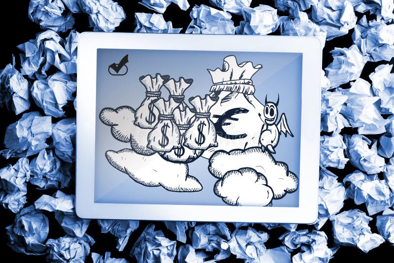 Composite Image of Devil with Money Bags Doodle Stock Illustration ...