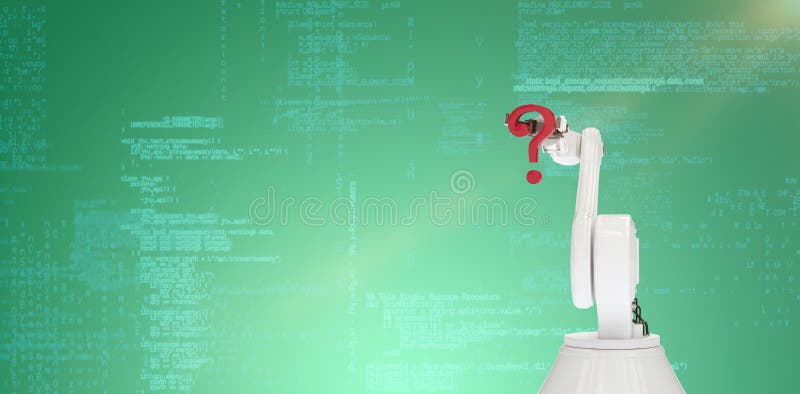 Composite Image of Digital Composite Image of Robotic Arm Holding ...