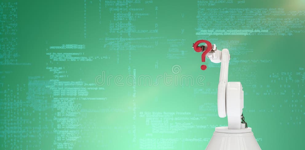 Composite Image of Digital Composite Image of Robotic Arm Holding ...