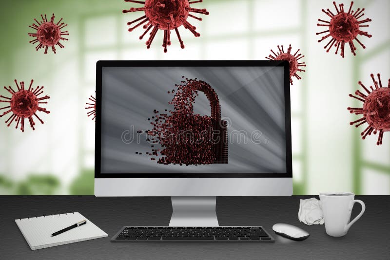 Composite Image of Digital Image of Black Lock 3d Stock Illustration ...