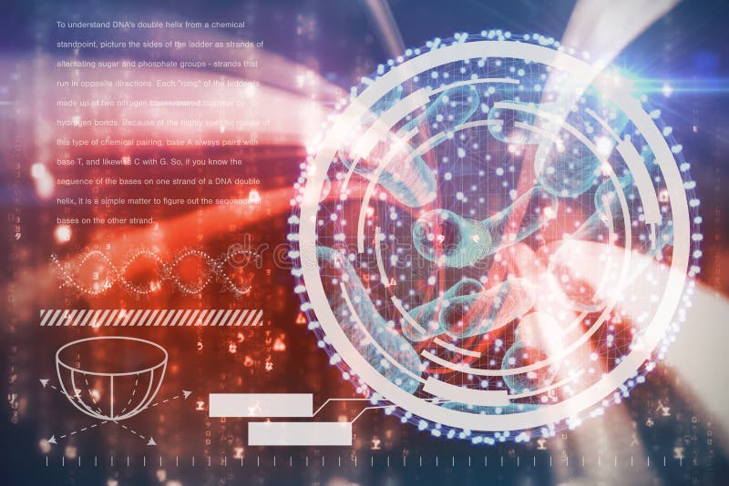 Composite Image of Digital Image of Dna Interface Stock Illustration ...