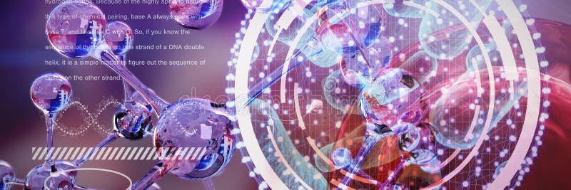 Composite Image of Digital Image of Dna Interface Stock Illustration ...