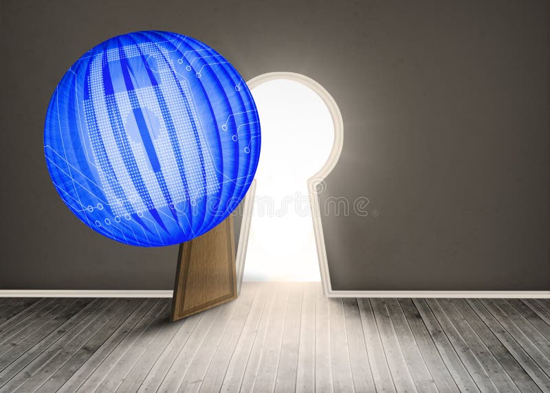 Composite Image of Digital Lock on Abstract Screen Stock Illustration ...