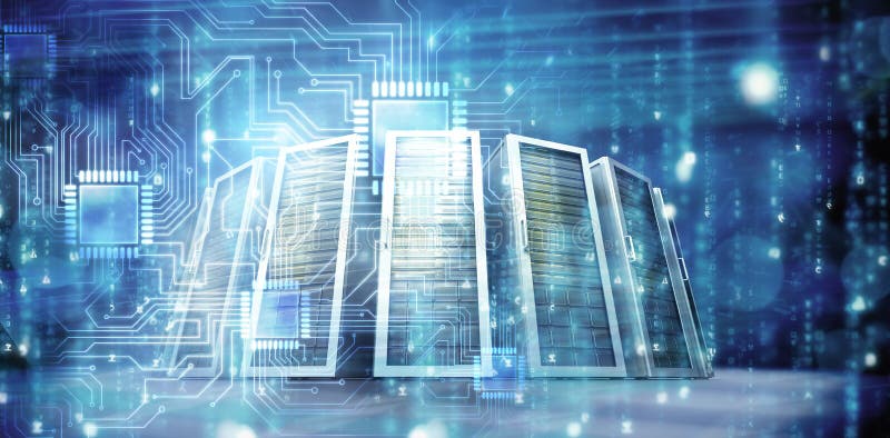 Composite Image of Digitally Generated Black and Blue Matrix Stock ...