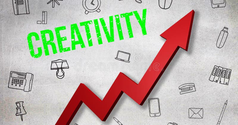 Composite Image of Digitally Generated Image of Creativity Text Stock ...