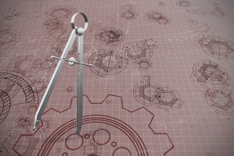 Cogs with a compass stock vector. Illustration of outline - 14857884