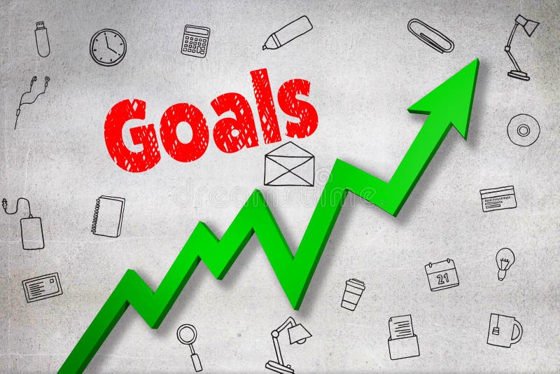 Composite Image of Digitally Generated Image of Goals Text Stock ...