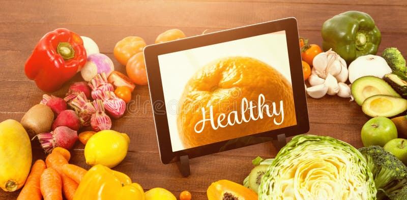 Composite Image of Digitally Generated Image Healthy Text Stock ...