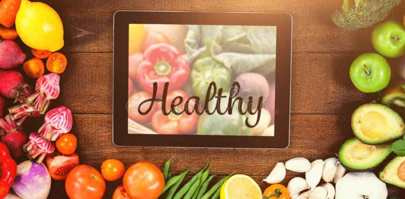 Composite Image of Digitally Generated Image Healthy Text Stock ...