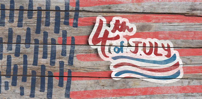 Composite Image of Digitally Generated Image of 4th of July Text Stock ...