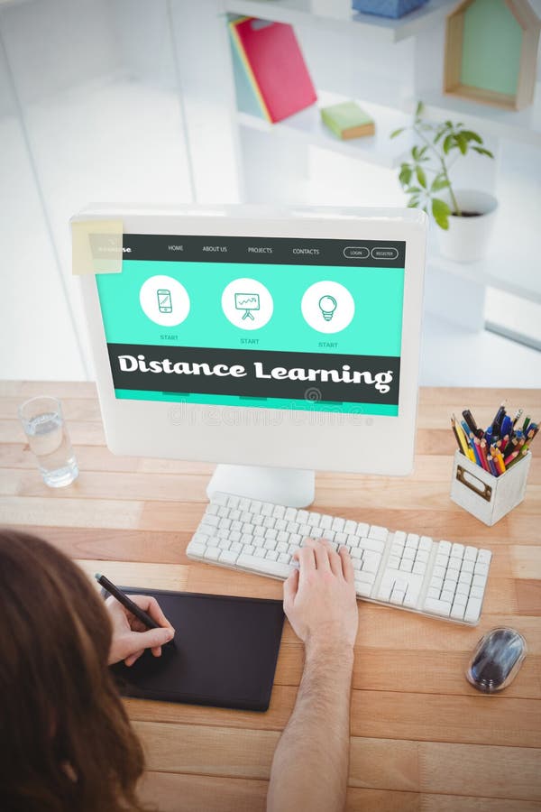 Composite Image of Distance Learning Interface Stock Image - Image of ...