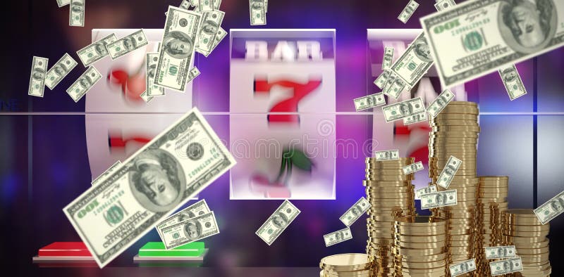Composite Image of Dollars Falling Stock Illustration - Illustration of ...