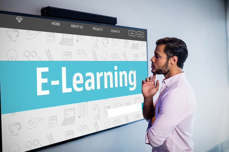Composite Image of E-learning Interface Stock Photo - Image of academic ...