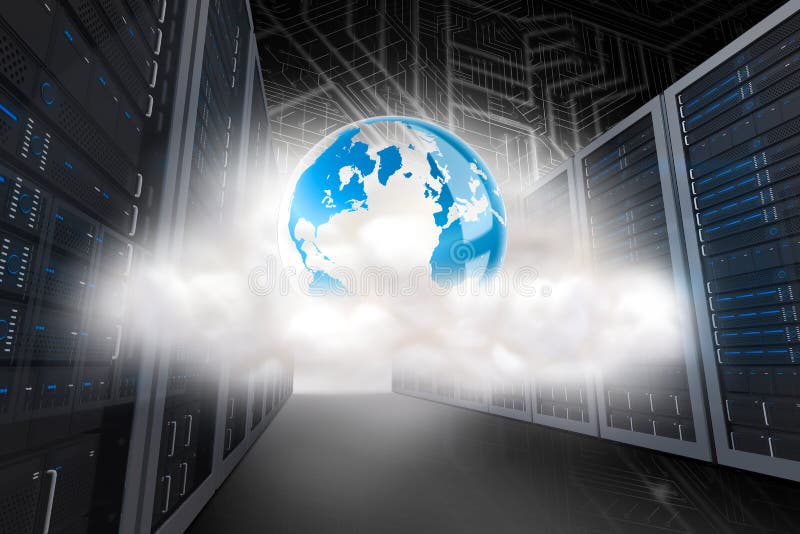 Earth with servers stock illustration. Illustration of globe - 2392227