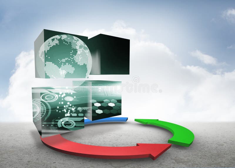 Composite Image of Earth Interface on Abstract Screen Stock ...