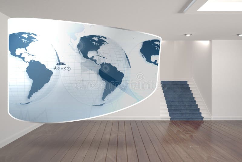 Composite Image of Earth Interface on Abstract Screen Stock ...