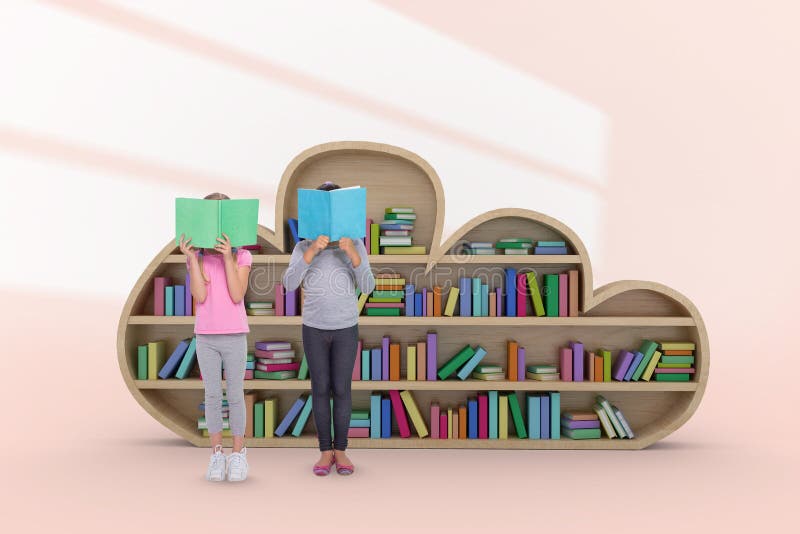 Composite Image of Elementary Pupils Reading Stock Illustration ...