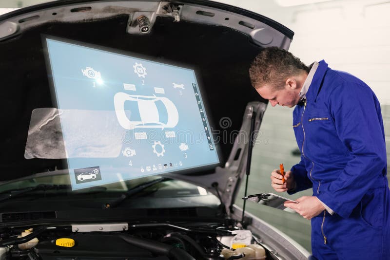 Composite Image of Engineering Interface Stock Image - Image of notepad ...