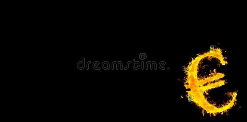 Composite Image of Euro Sign on Fire Stock Illustration - Illustration ...