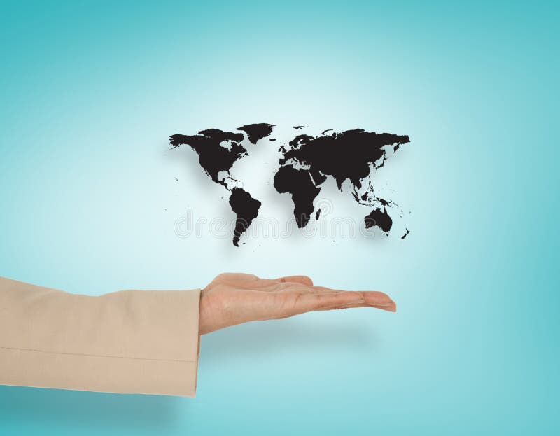 Composite Image of Female Hand Presenting Map Stock Image - Image of ...