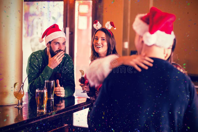 Composite Image of Festive Friends Having Fun Together Stock Image ...