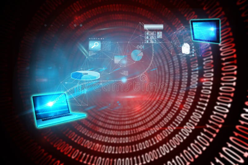 Shiny red binary code stock illustration. Illustration of digital ...