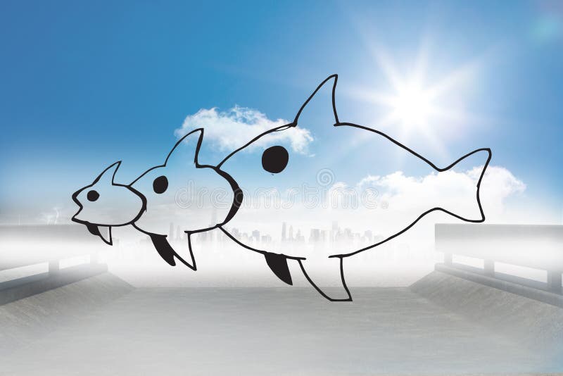 Composite Image of Fish Eating a Fish Eating a Fish Stock Image - Image ...