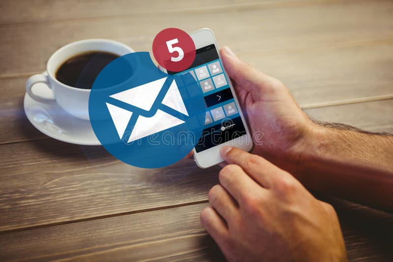 Composite Image of Five Text Messages Received Stock Image - Image of ...