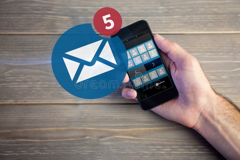 Composite Image of Five Text Messages Received Stock Image - Image of ...