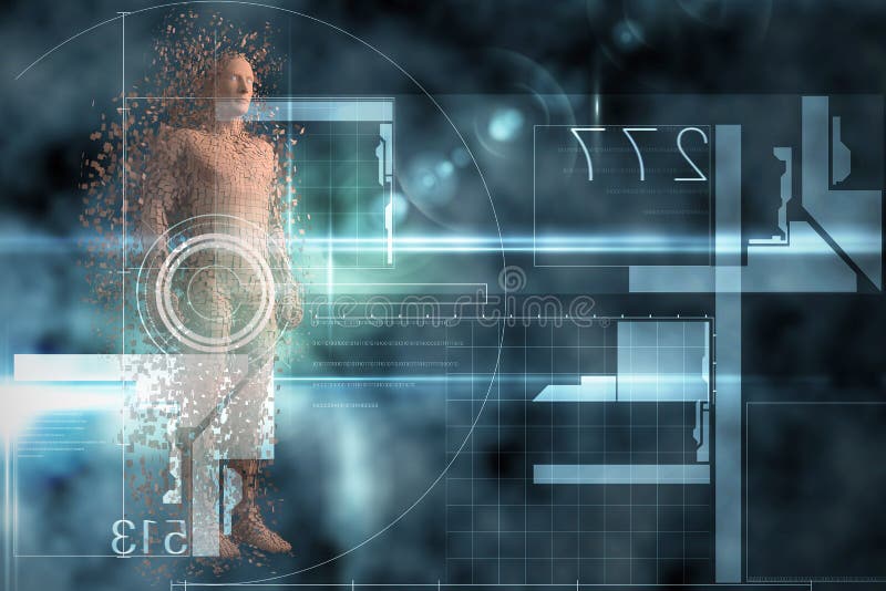 Composite Image of Full Length of Pixelated Brown 3d Man Stock ...