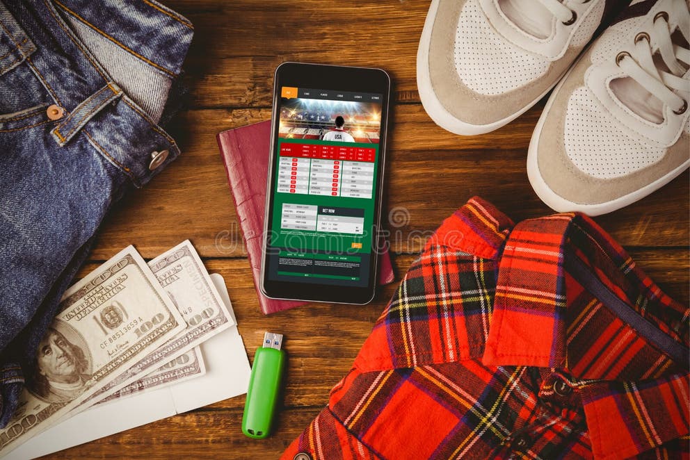 Composite Image of Gambling App Screen Stock Image - Image of ...